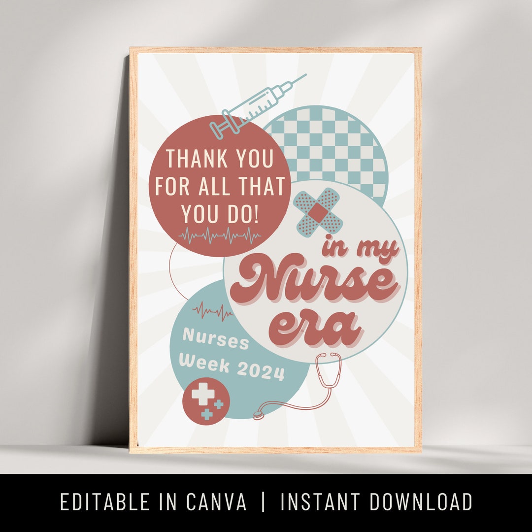 In My Nurse Era Nurses Week Poster Healthcare Week Printable Banner ...