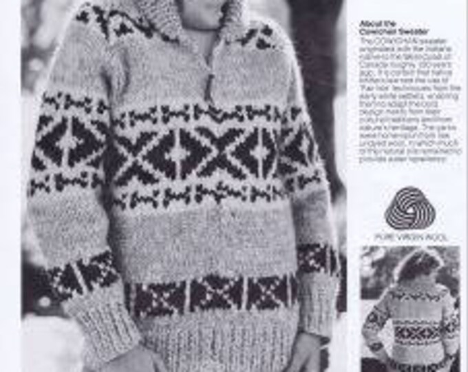 Cowichan PDF Pattern Salish Sweater Knitting Cardigan Native Canadian ...