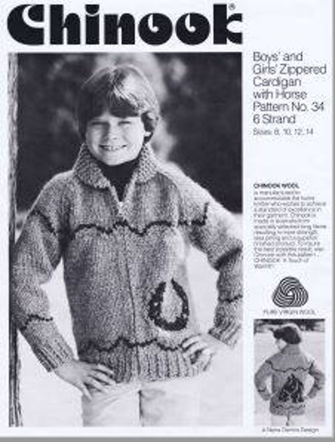 Chinook Cowichan PDF Pattern No. 34 Horse Salish Sweater Knitting ...