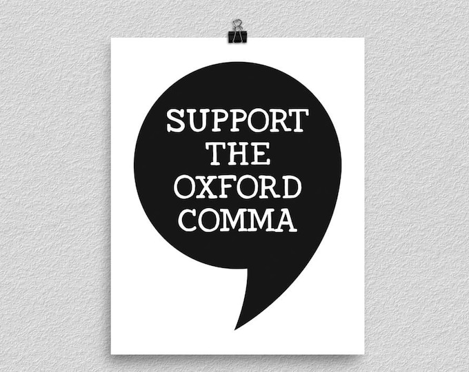 Oxford Comma Print Grammar Print for English Teachers Gift Teacher ...