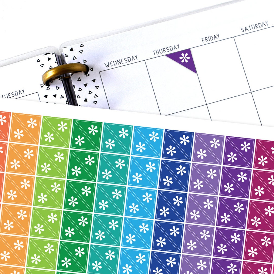 Asterisk Stickers, Planner Stickers, Corner Labels, Universal Planner ...
