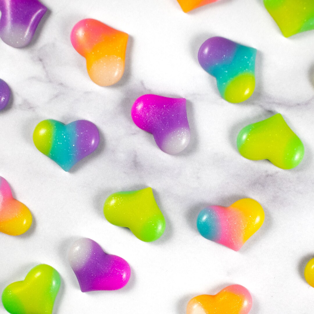 Rainbow Hearts, Cute Magnets, Iridescent Glitter, Locker Decor, Pink ...