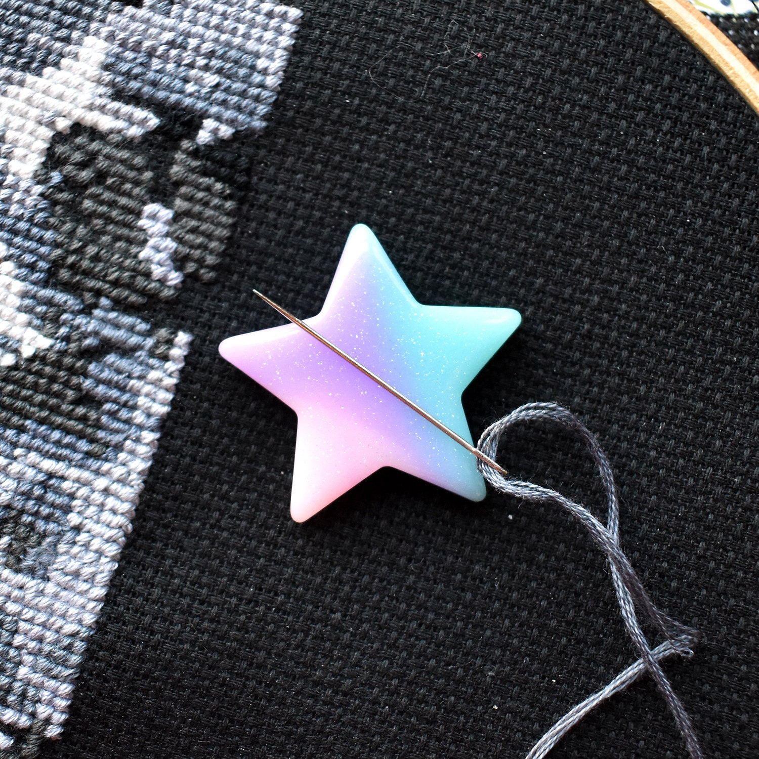 Pastel Star Needle Minder Cross Stitch Gift Embroidery - Etsy