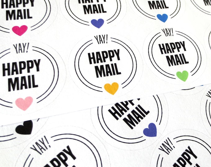Happy Mail, Packaging Stickers, Shipping Labels, Seller Supplies ...