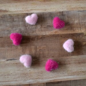 Fuzzy Heart Magnets, Valentine's Day, Refrigerator Magnet, Message ...