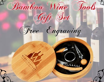 Wine Gift Set, Wine Tool Box, Engraved Wine Set, Wine Lover Gift ...