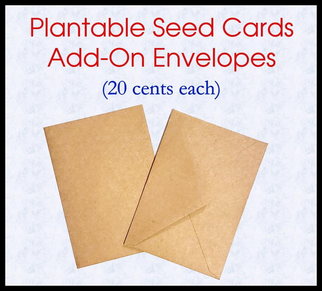 Plantable Seed Card Envelopes - Kraft Style - Add on Envelopes for ...
