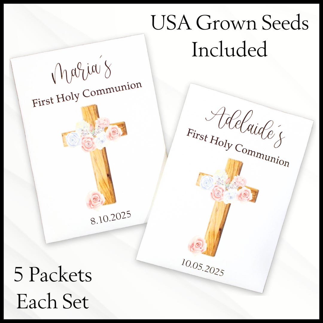 5 Communion Seed Packets, Personalized Baptismal Seed Packets, Custom ...