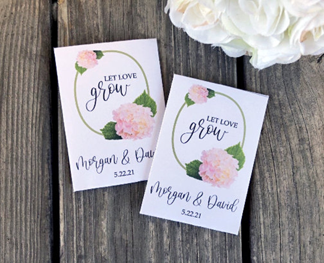 Hydrangea Wedding Seed Packets, Bridal Shower Seed Packets ...