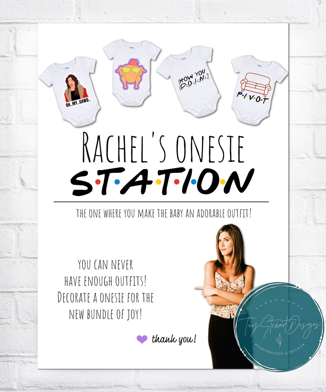 Baby Shower Onesie Station Digital Download Sign / FRIENDS Theme ...
