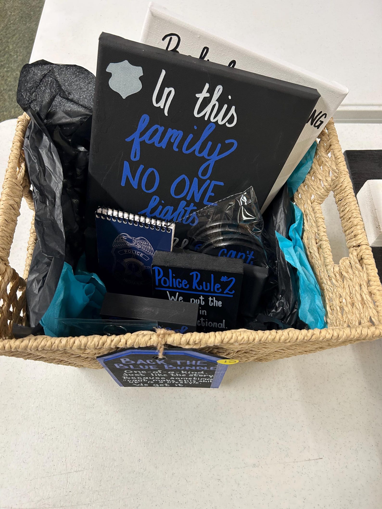 Back the Blue Gift Basket: Police Officer Appreciation - Handmade - Etsy