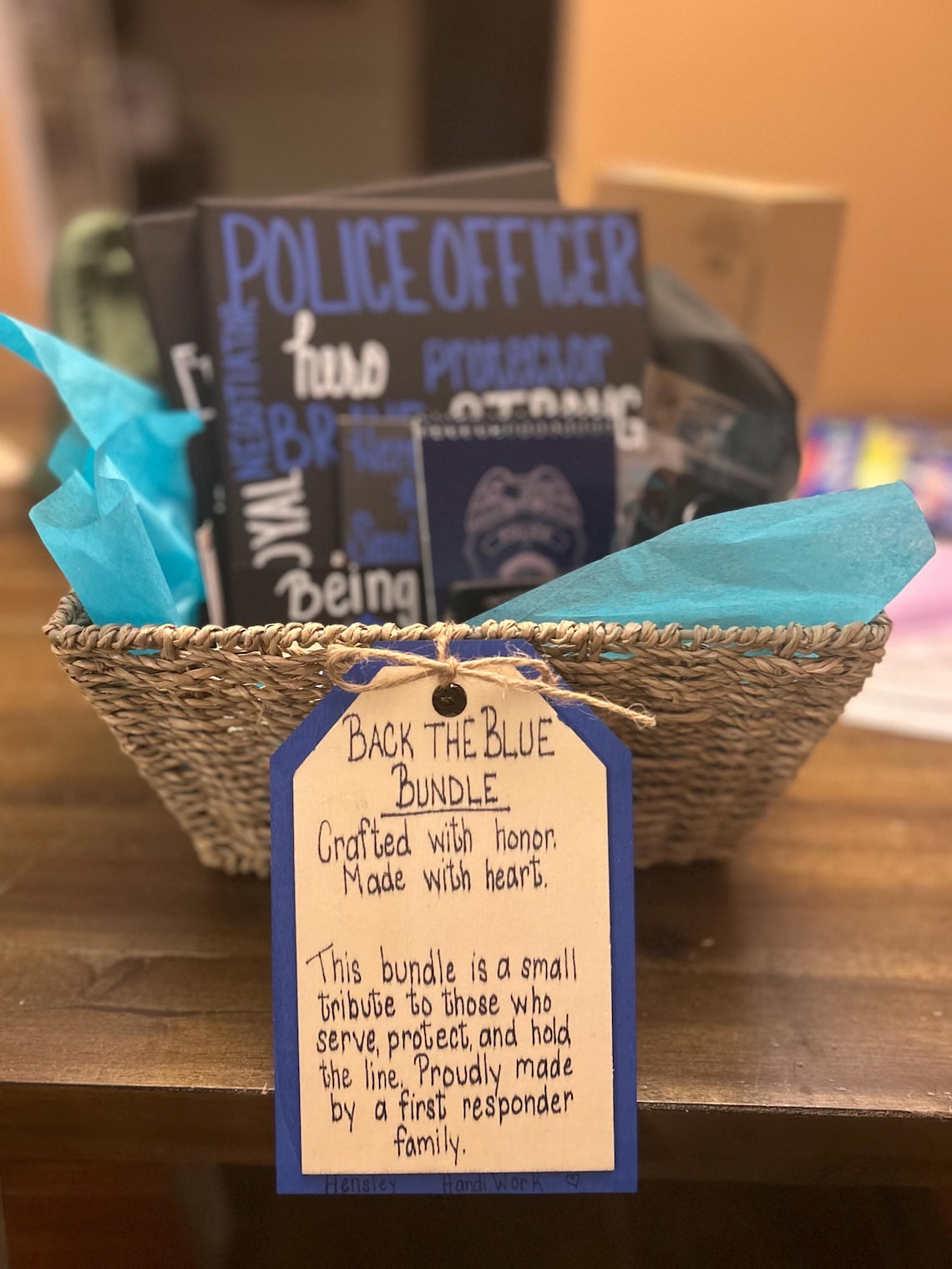 Back the Blue Gift Basket: Police Officer Appreciation - Handmade - Etsy