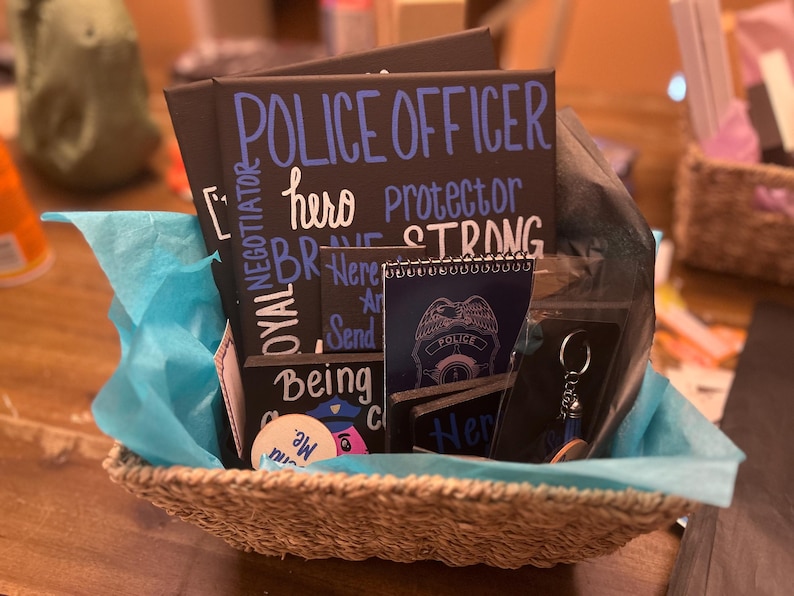Back the Blue Gift Basket: Police Officer Appreciation - Handmade - Etsy