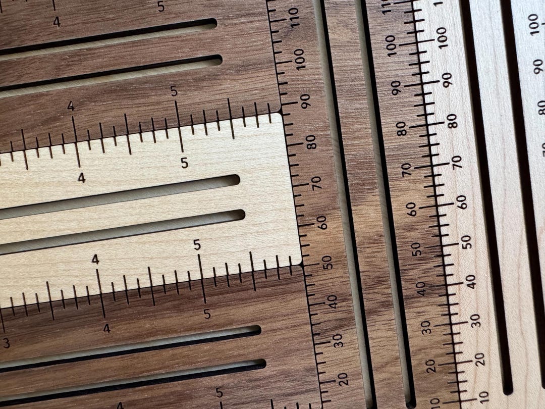 Hardwood Ruler & Line Stencil: Made in USA, Inches/mm - Etsy