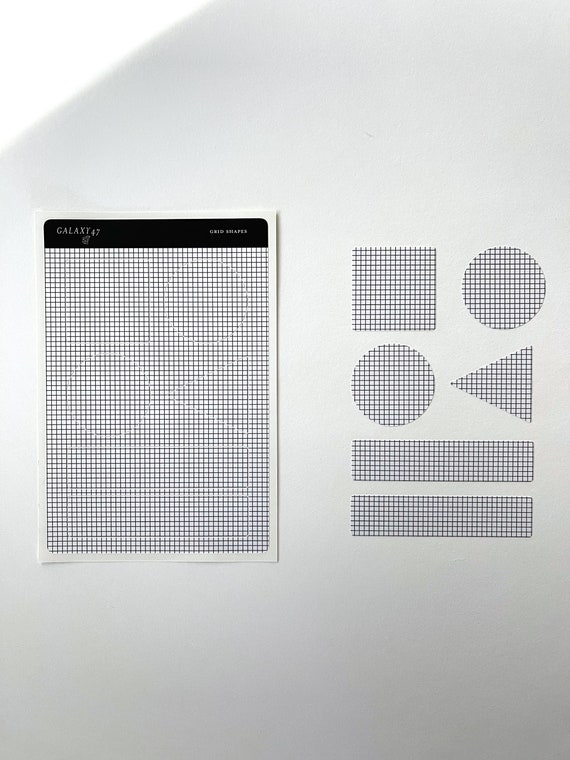 Grid Shapes Sticker Sheet 6 Kiss Cut Stickers on 4x6 Sheet | Etsy