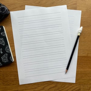 Printable Lined Paper PDF for Elementary Kids Writing Practice Digital ...