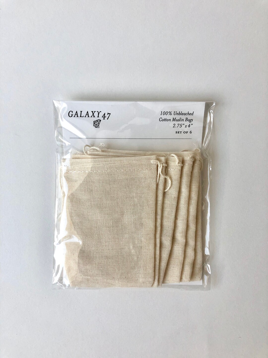 Cotton Muslin Small Sachet Bags set of 6 Made in the USA Reusable Gift ...