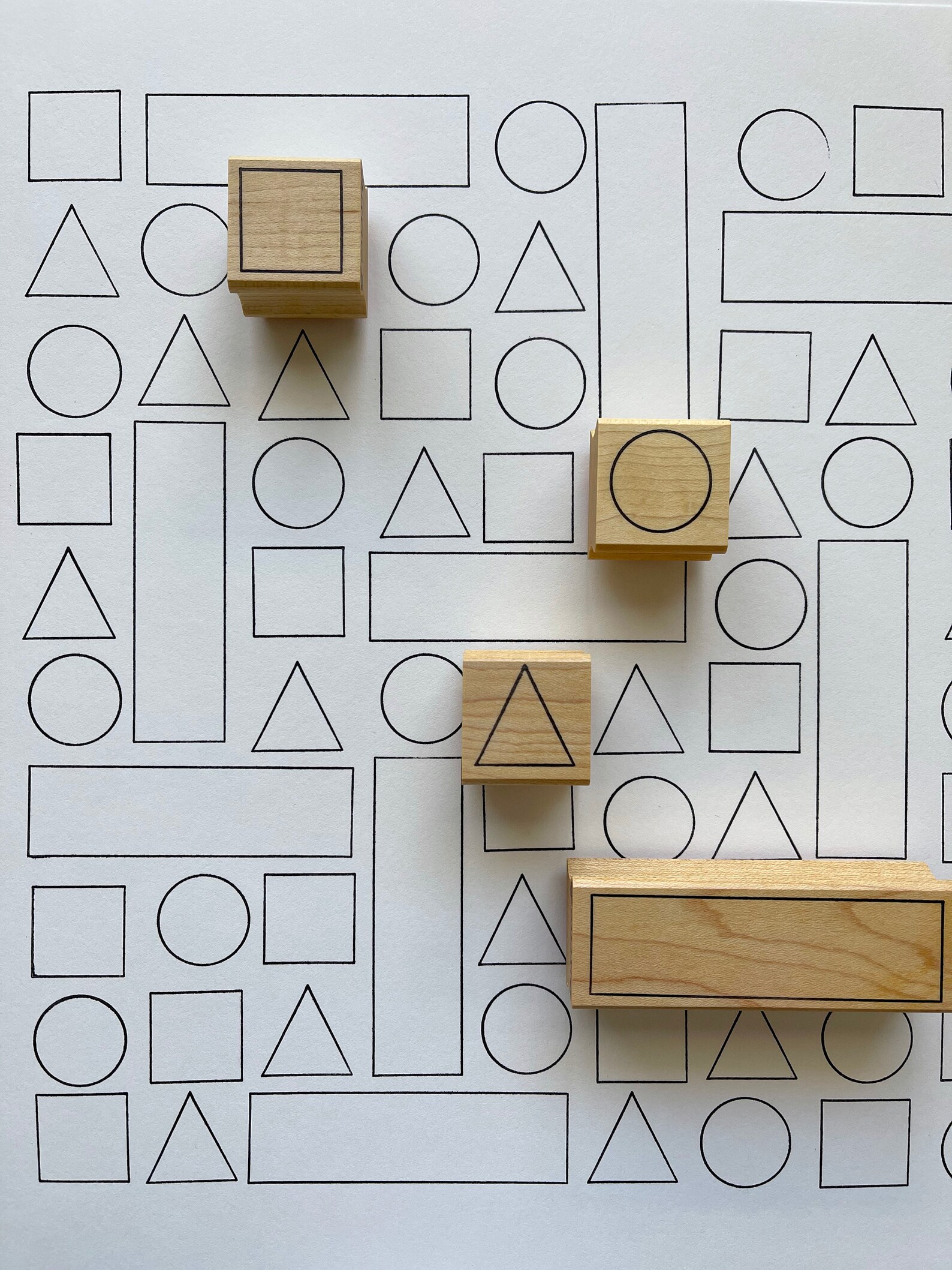 Outline Shapes Rubber Stamp Set Set of 4 Rubber Stamps Made - Etsy