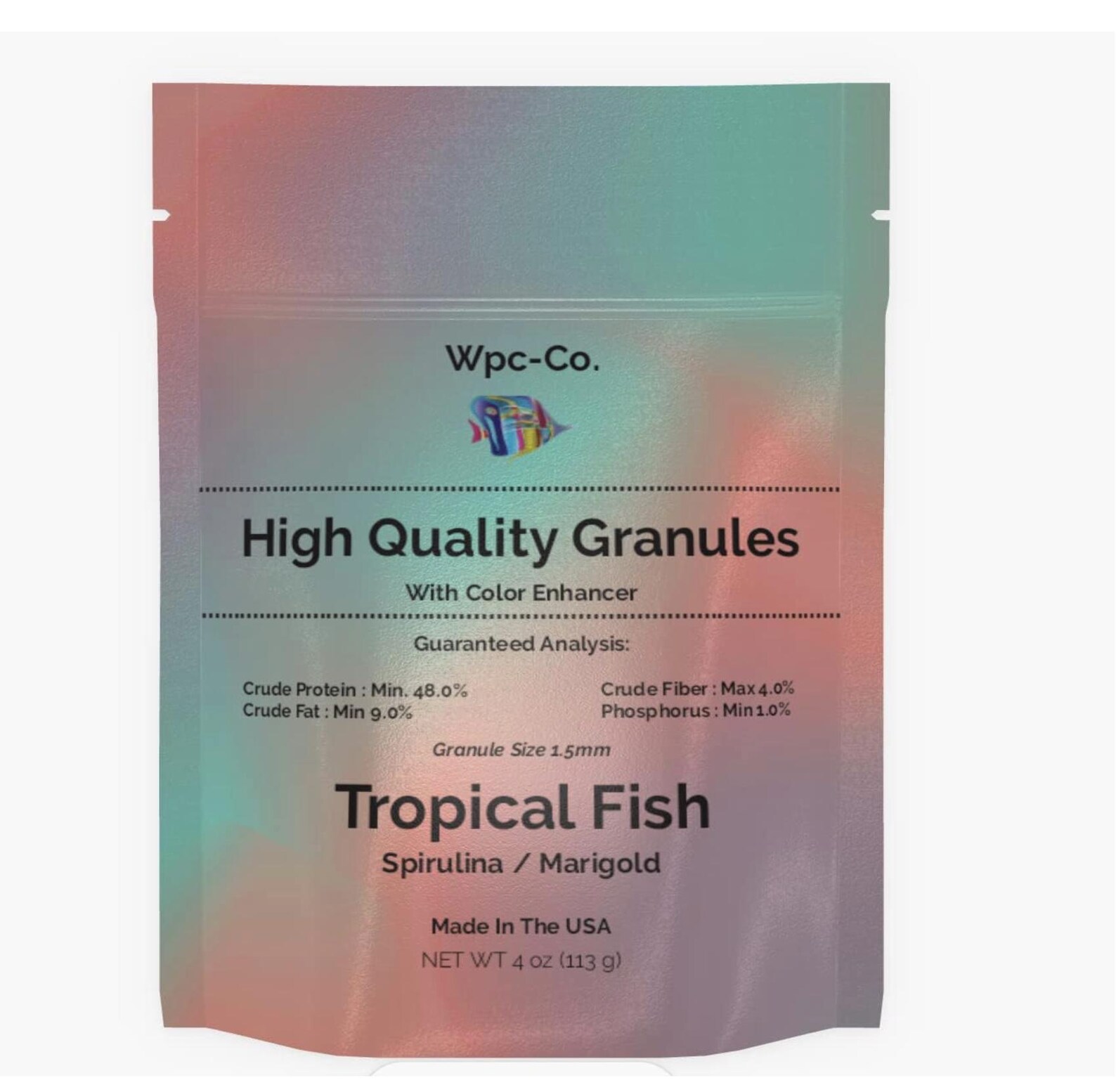 Tropical Fish Food for Color Enhancement With Spirulina and Marigold ...