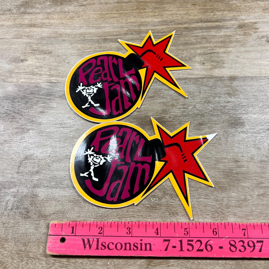 2 Vintage 90s PEARL JAM Bomb Logo Sticker Decal - Etsy