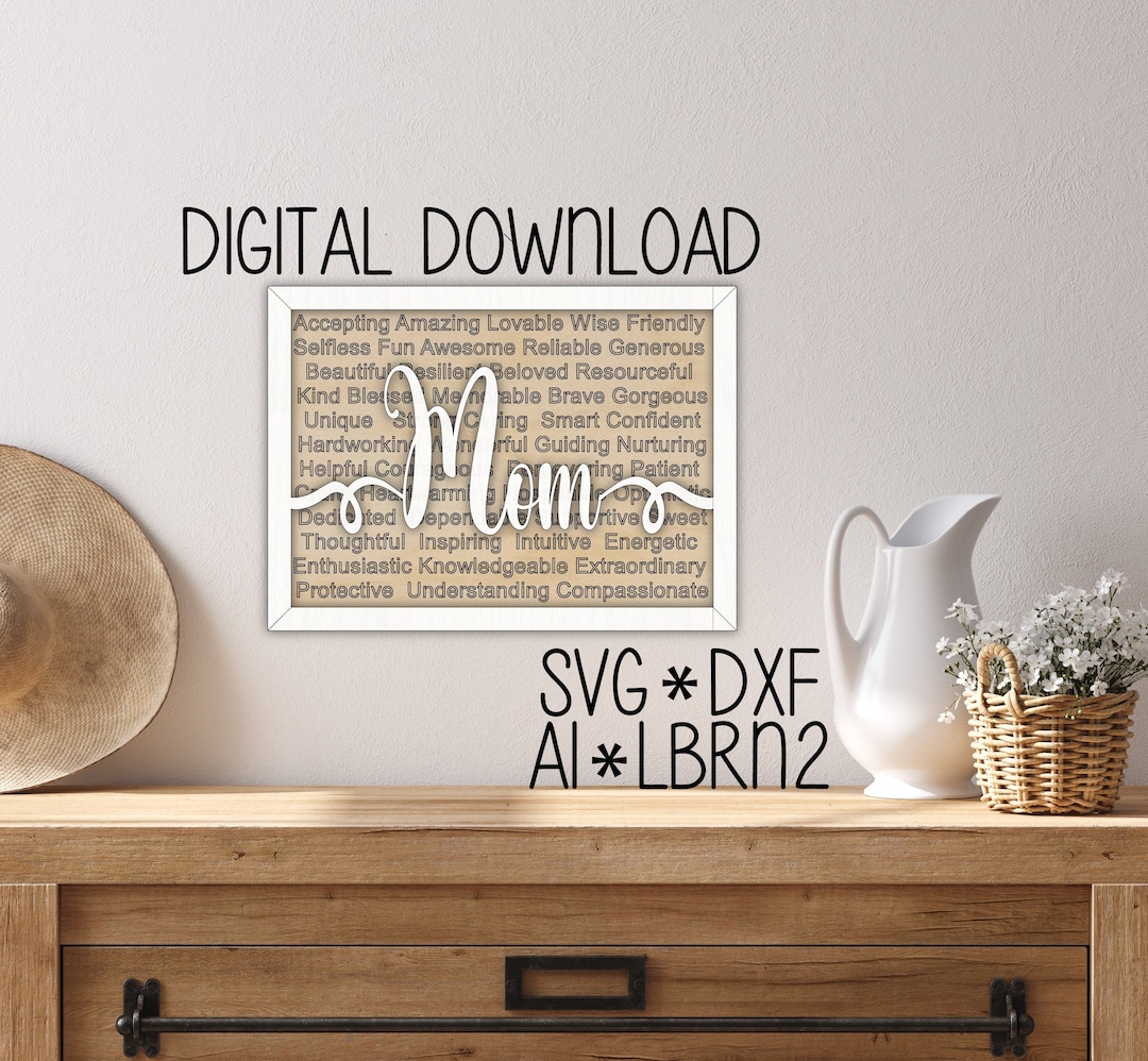 Mother's Day Mom Word Art Sign Svg Mom Gift Svg Word - Etsy