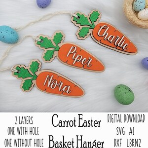 Easter Carrot Name Tag SVG Cut File - Carrot Easter Basket Hanger ...