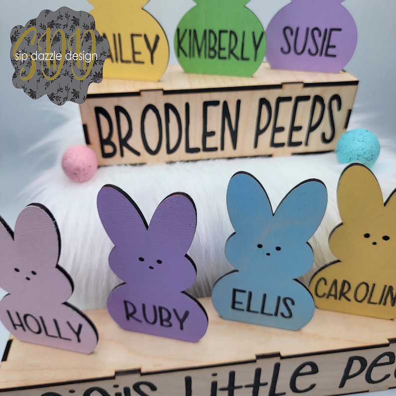 Easter Marshmallow Bunny Peep SVG Cut File- Peep Family - Digital Laser ...