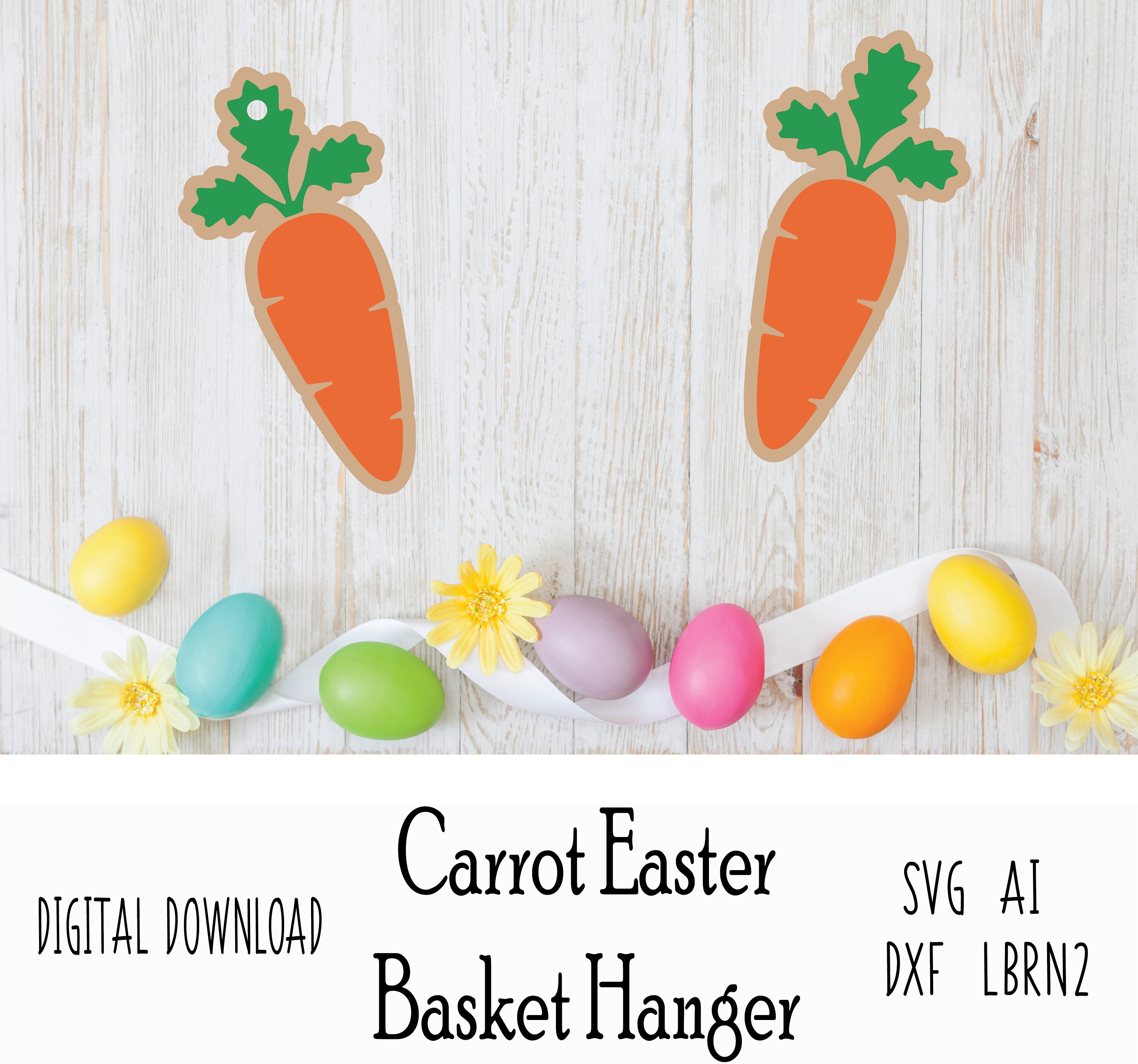Easter Carrot Name Tag SVG Cut File Carrot Easter Basket - Etsy