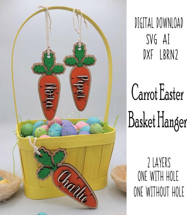 Easter Carrot Name Tag SVG Cut File Carrot Easter Basket - Etsy