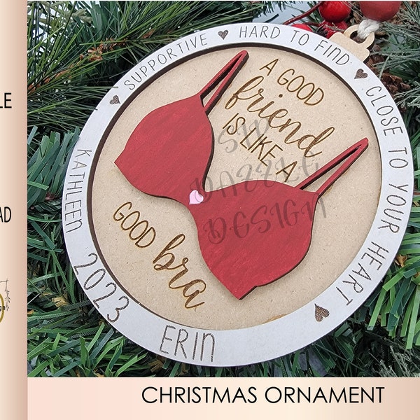 Good Friend Like a Bra Ornament - Etsy