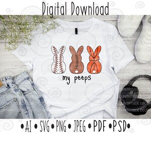 Easter Sports Peeps for Boys Digital Download - Easter Bunny Friends ...