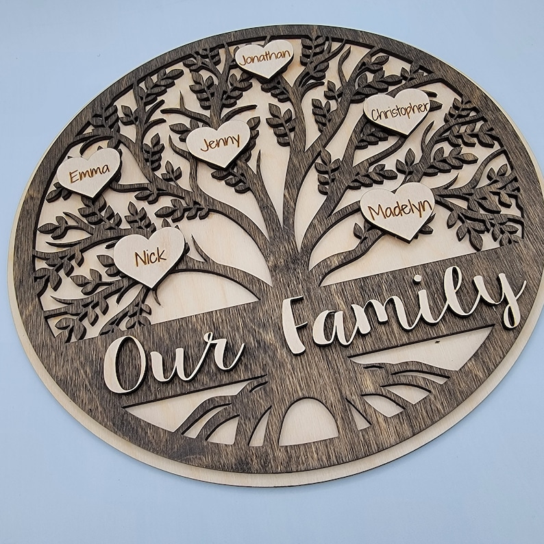 Family Tree Laser Cut Digital File Our Family Tree With Roots - Etsy