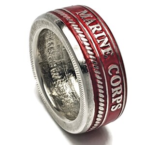 Coin Ring - NEW - Colorized Armed Forces Ring - Marines - Army - Navy ...