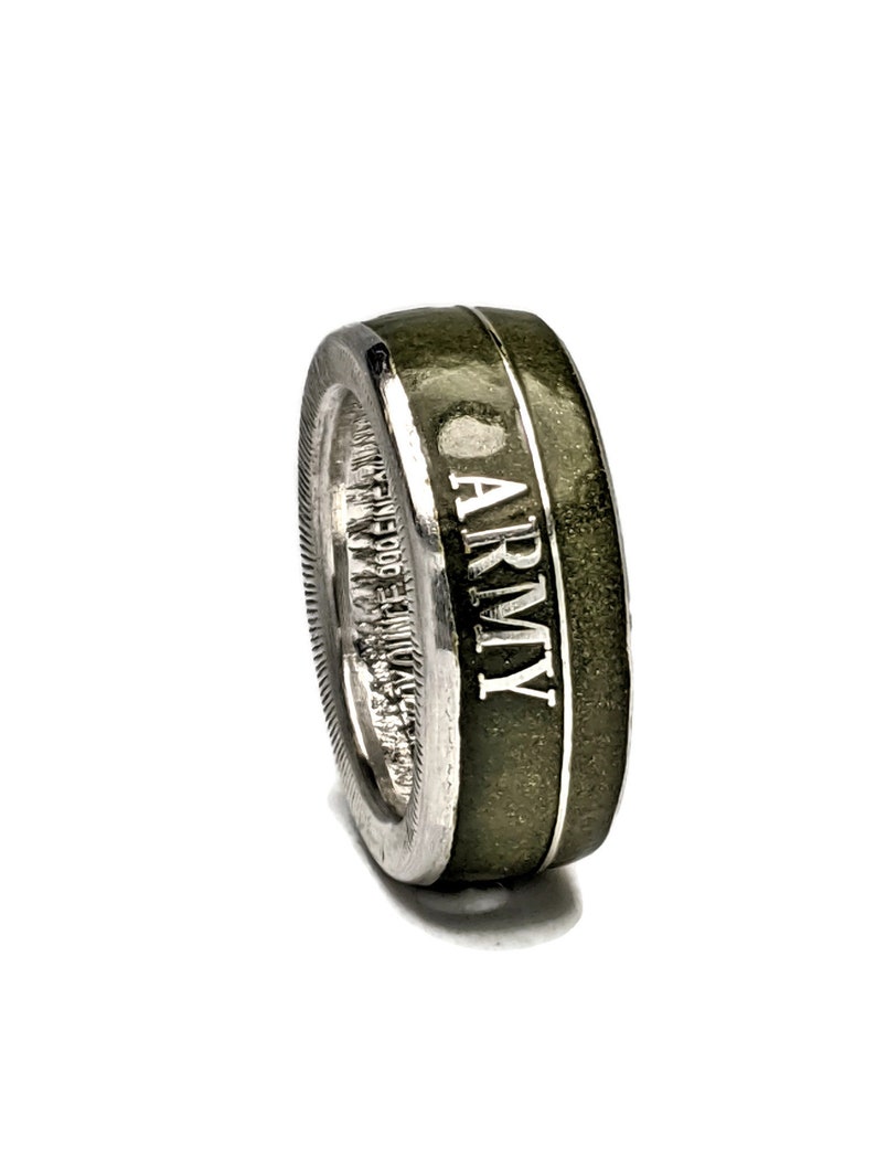 Coin Ring NEW Colorized Armed Forces Ring Marines Army | Etsy