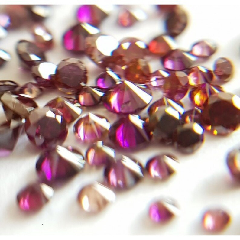 Pink Diamond Fancy Pink Round Brilliant Cut Diamond Pair - Etsy