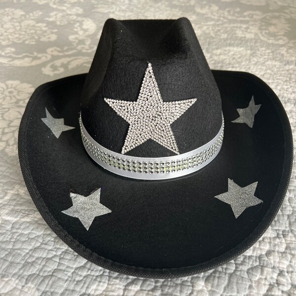 Black and Silver Cowboy Hat - Etsy