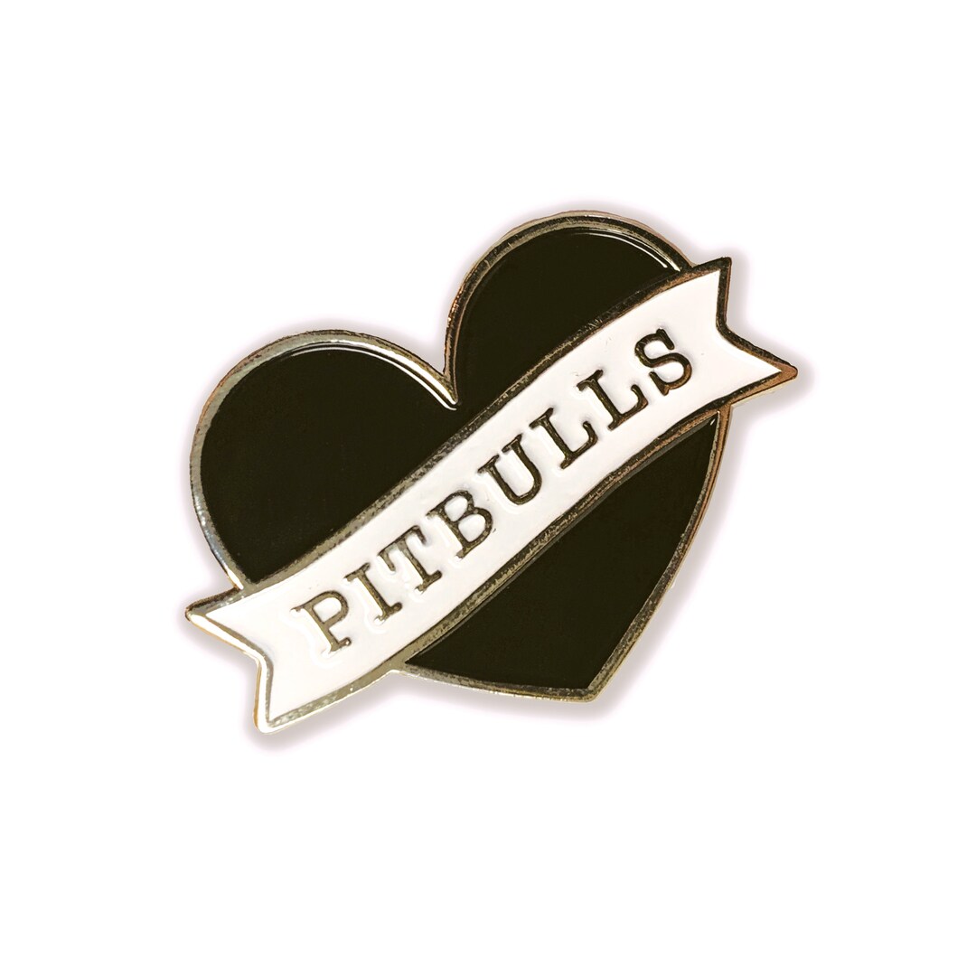 I LOVE PITBULLS PIN Black Silver - Etsy