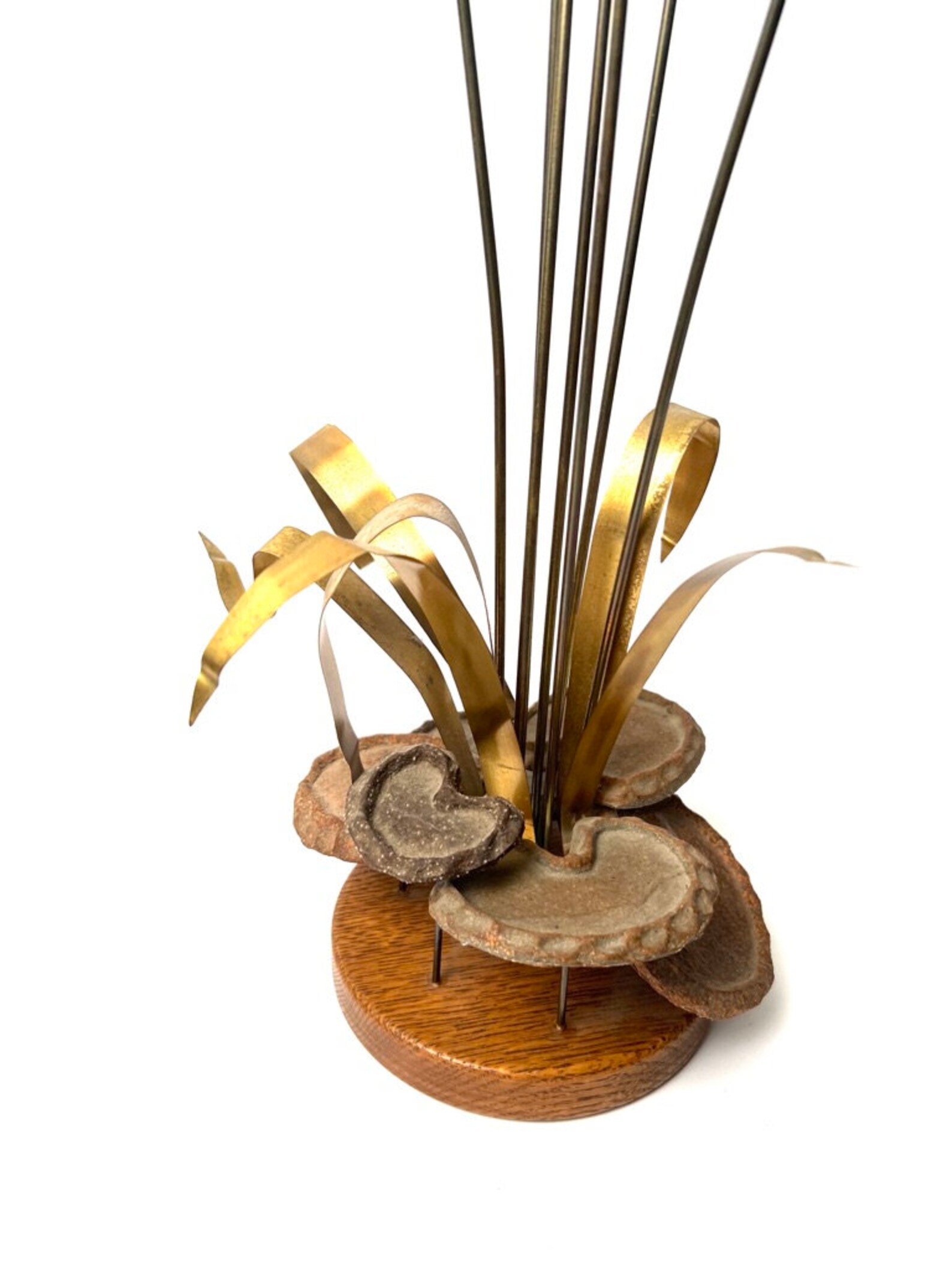 Midcentury Brass Sculpture of Cattails by Winifred Cole - Etsy