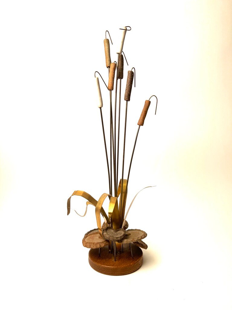 Midcentury Brass Sculpture of Cattails by Winifred Cole - Etsy
