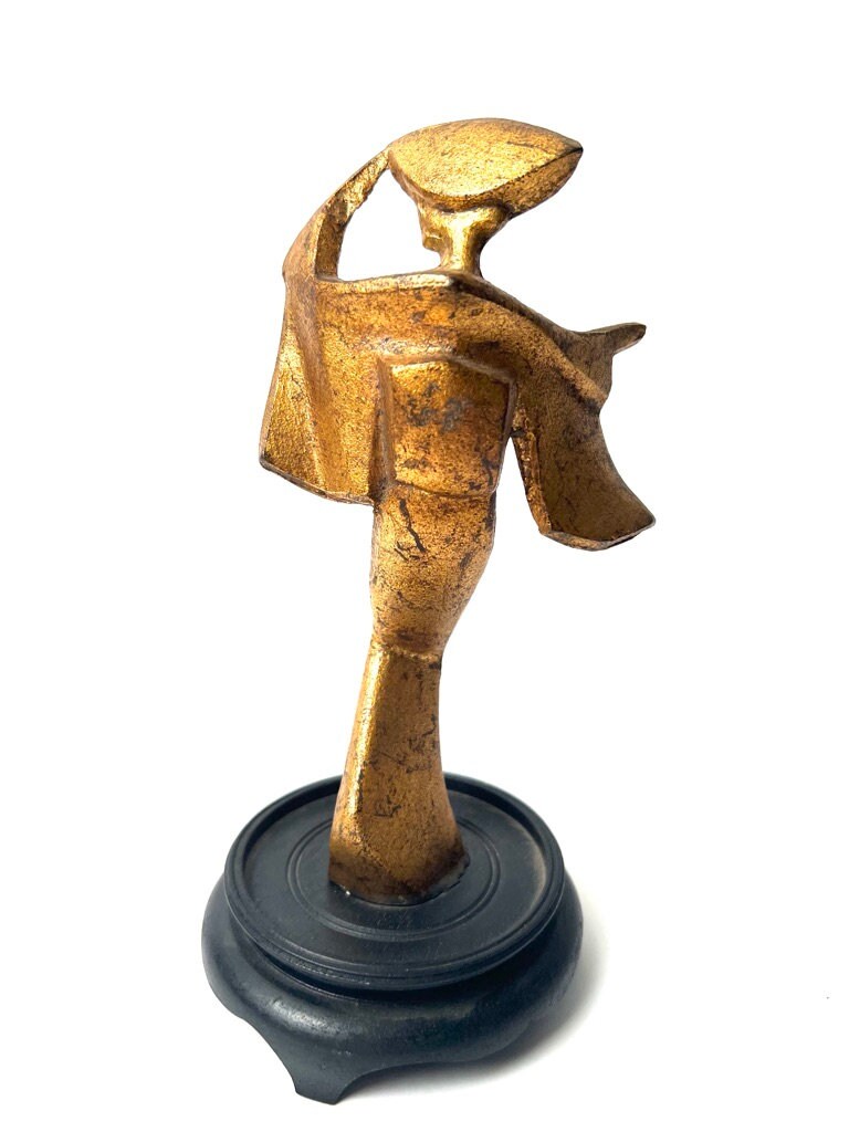 Midcentury Cast Metal Geisha With Wood Base - Etsy
