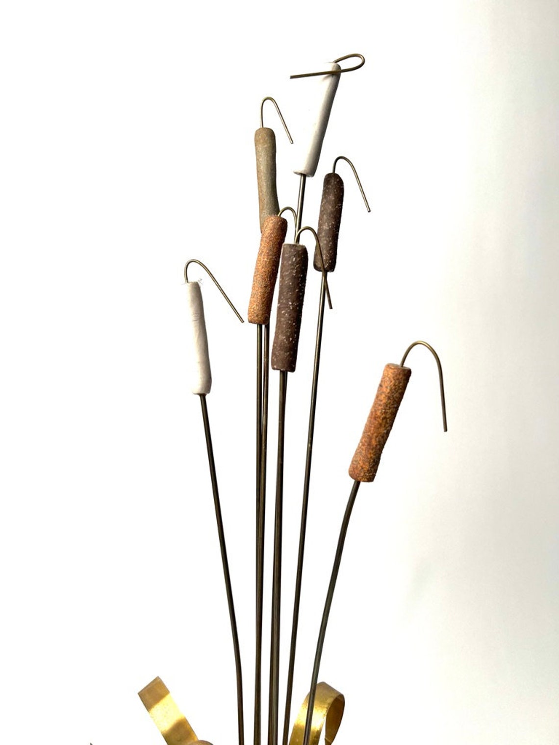 Midcentury Brass Sculpture of Cattails by Winifred Cole - Etsy