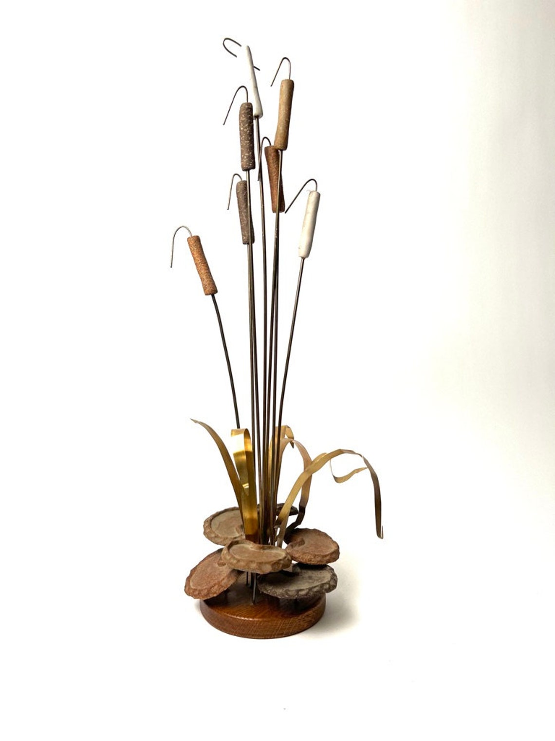 Midcentury Brass Sculpture of Cattails by Winifred Cole - Etsy