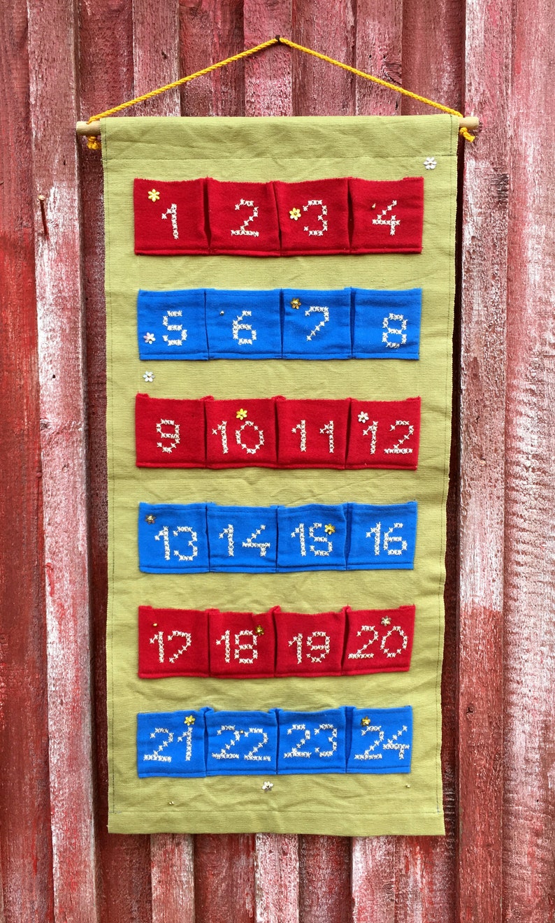 Fabric Christmas Calendar Fabric Advent Calendar Reusable Countdown ...