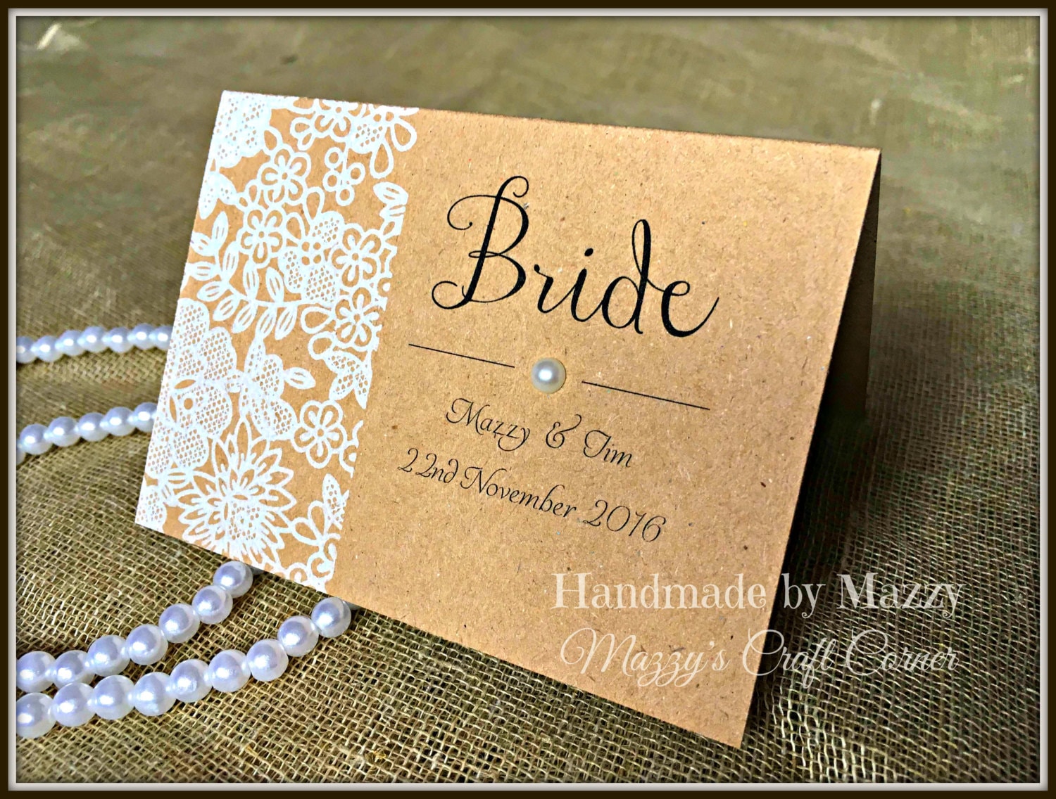 10 X Vintage Elegant Wedding Table Place Cards With Lace and Ribbon - Etsy