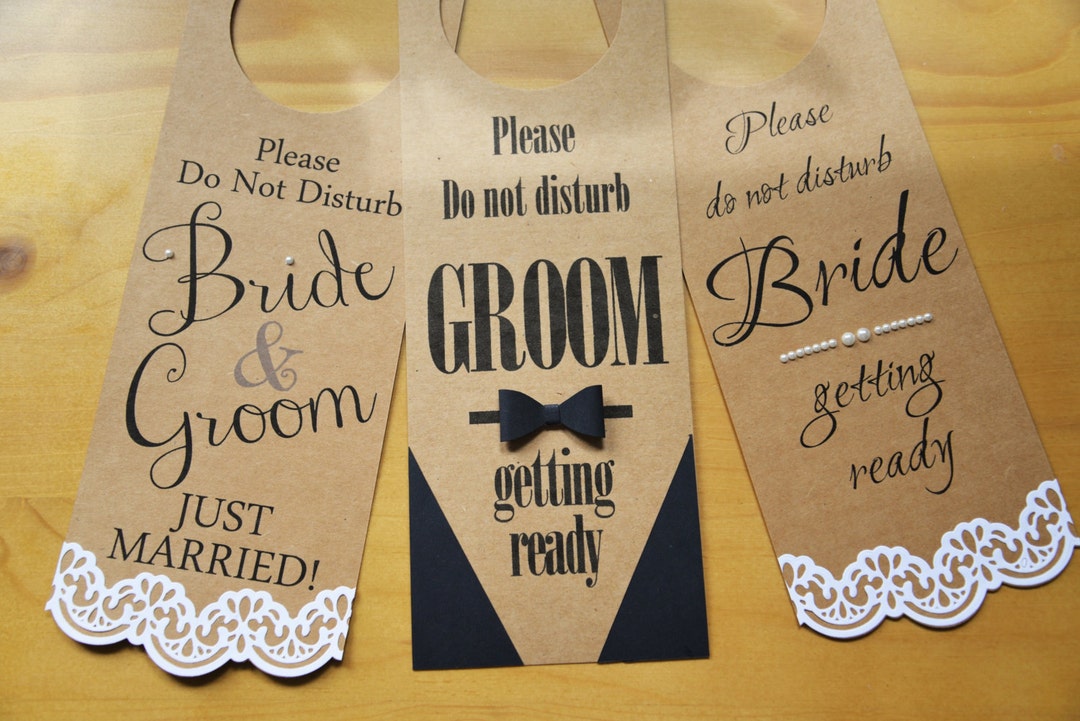 Set of 3 DND Wedding Door Hangers Bride, Groom & Just Married - Etsy