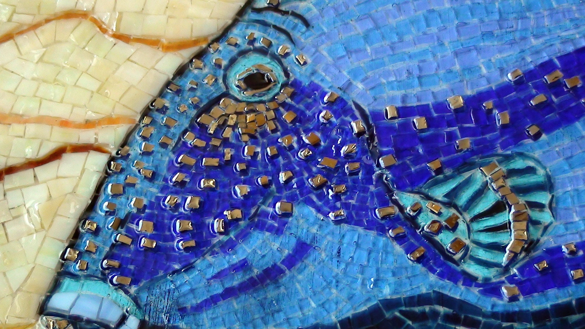 Blue Mosaic Fish - Mosaic Art - Mosaic Fish - Mosaic for Wall - Sea Art ...