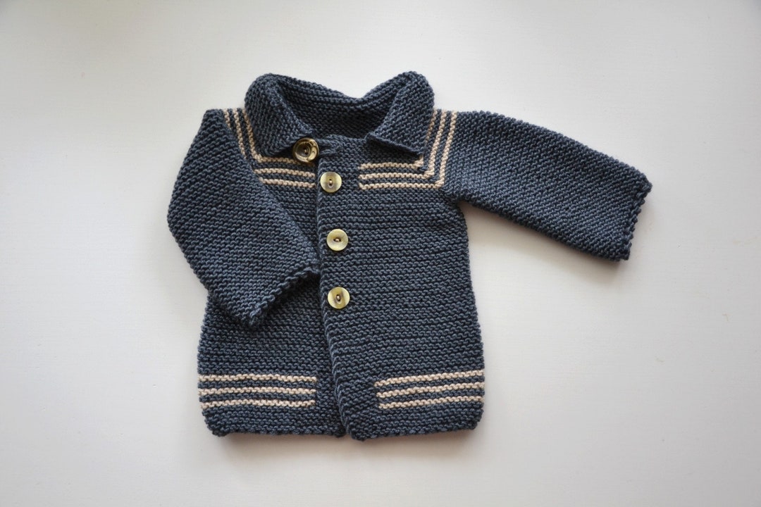 Baby Soft Cardigan, Hand Knit Baby Boy Wool Sweater, Newborn Knit Gift ...