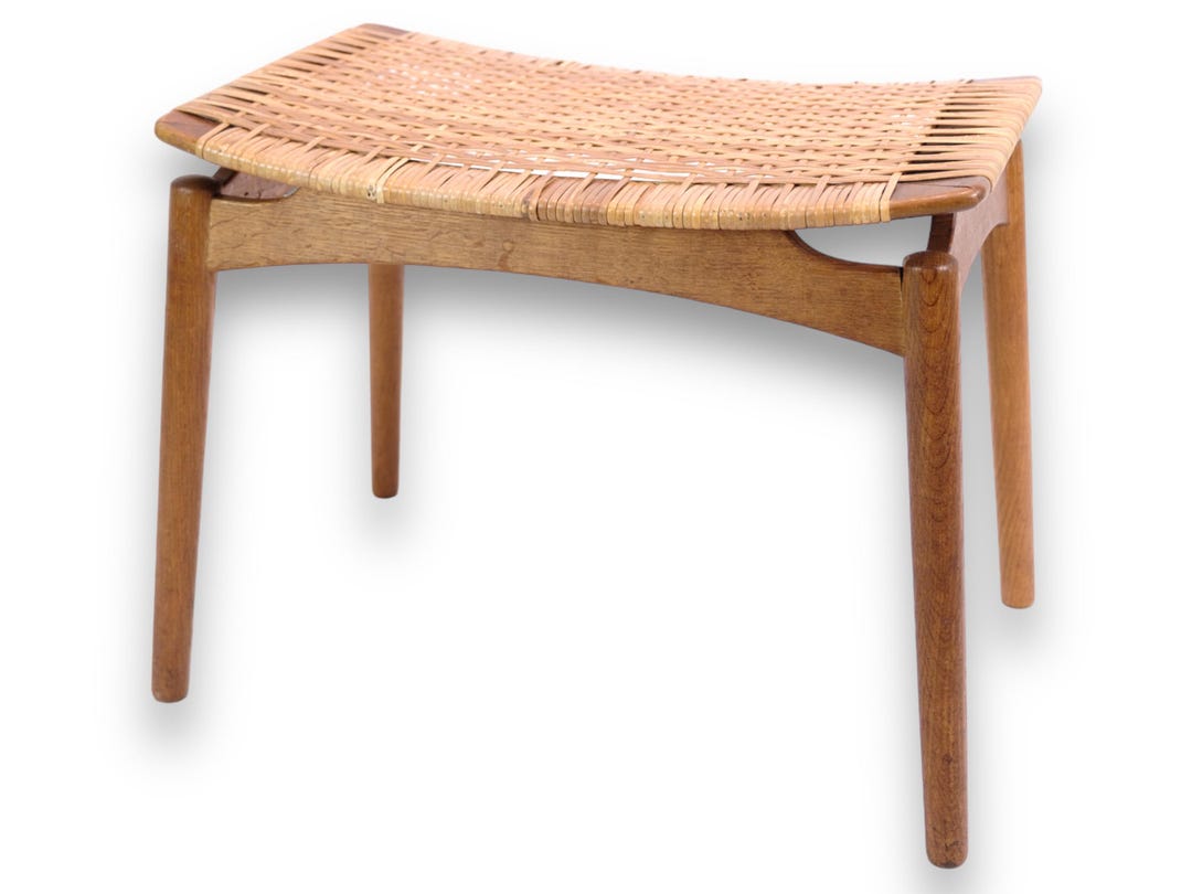 Stool Made in Oak With Caning by Sigfred Omann From 1960s - Etsy