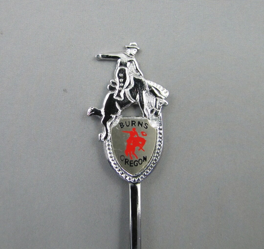 Cowboy on Bucking Bronco BURNS Oregon VINTAGE Collectible SOUVENIR ...