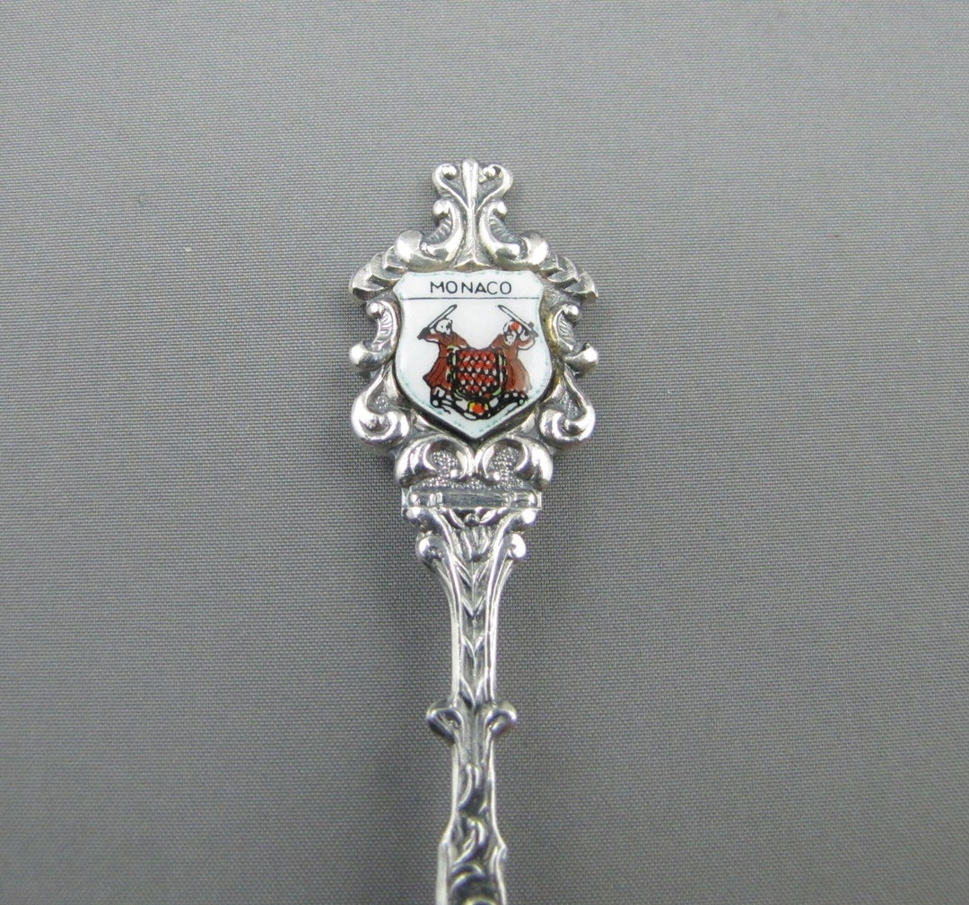 Two Monks With Swords on Top MONACO Vintage Collectible SOUVENIR Spoon ...